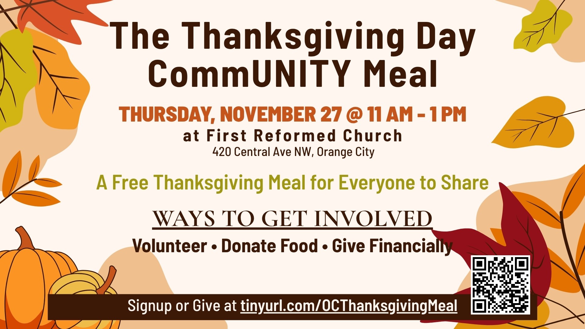 Thanksgiving CommUNITY Meal - Donations & Volunteers Needed | First ...