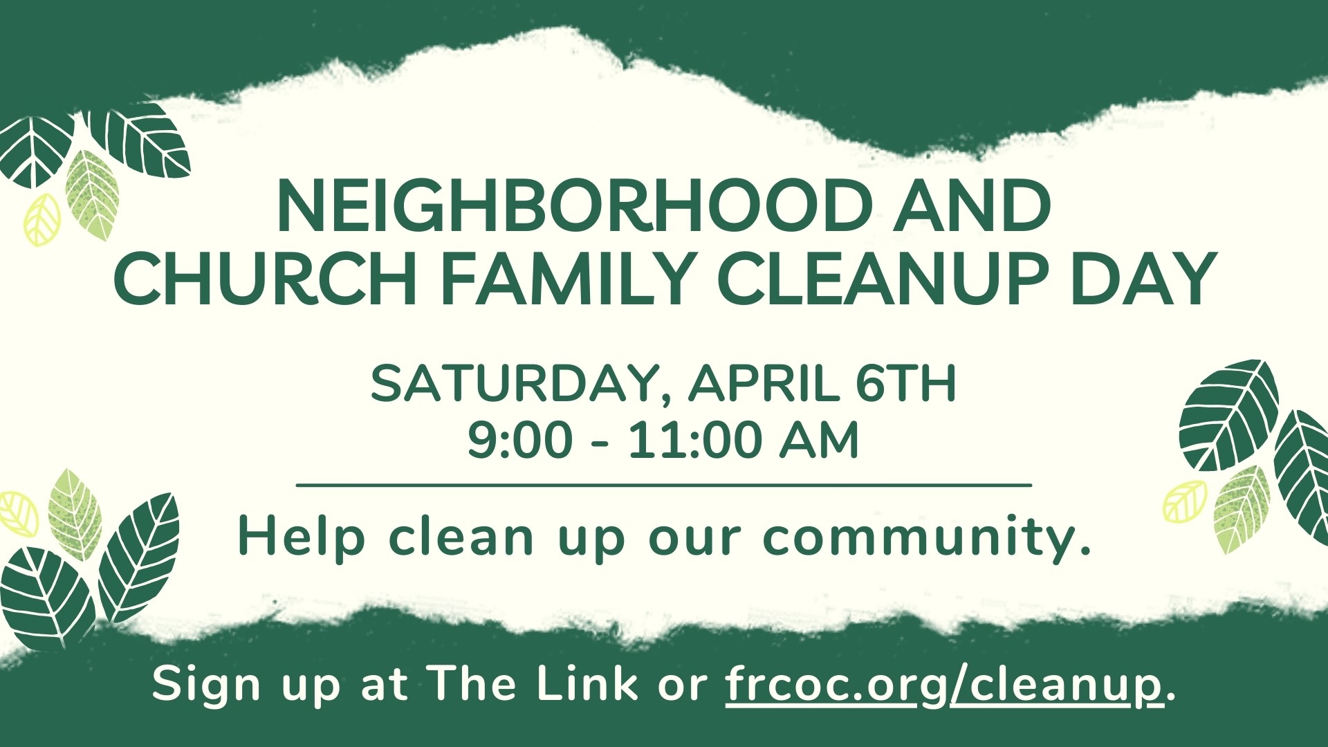 Neighborhood and Church Family Cleanup Day | First Reformed Church ...