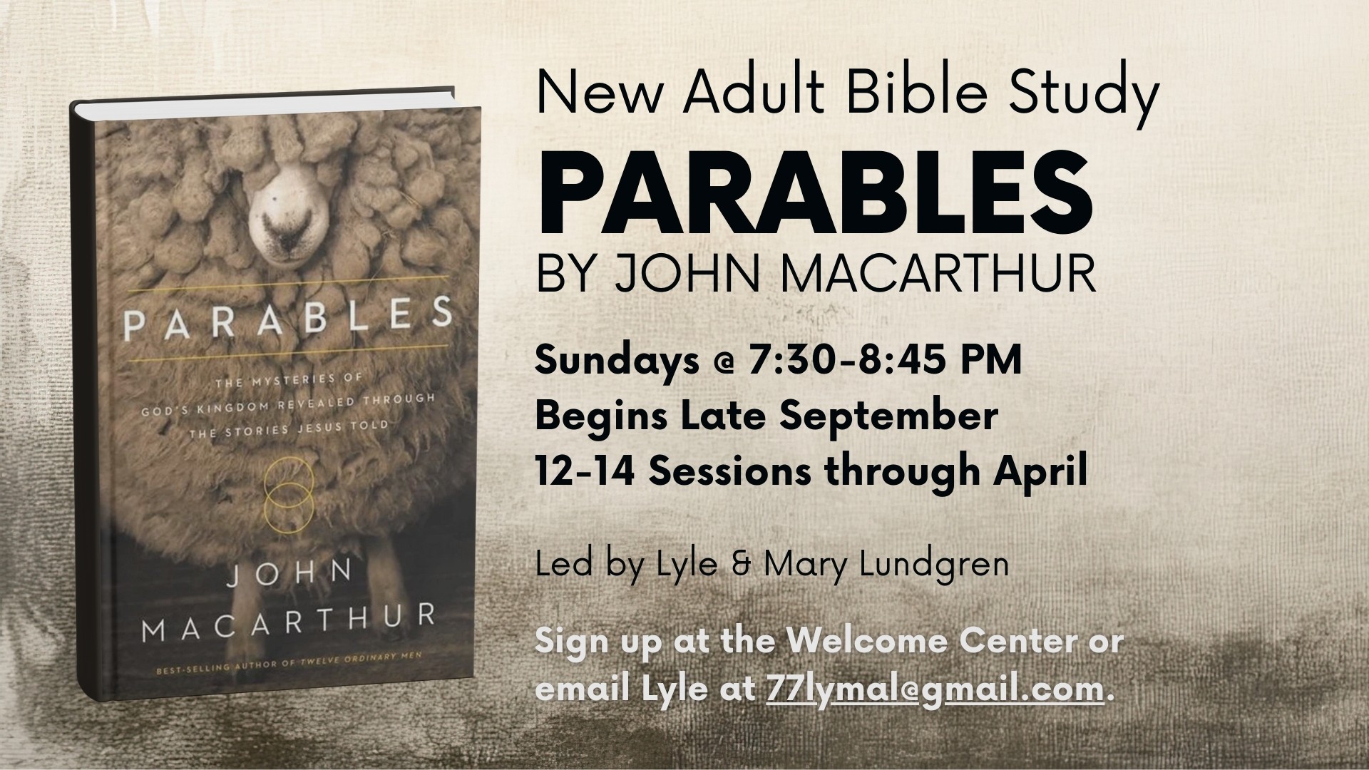 Parables Bible Study | First Reformed Church, Orange City, Iowa