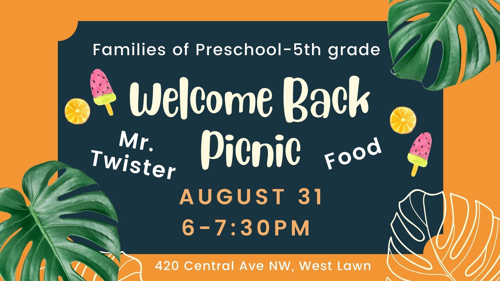 Children's Ministry - Welcome Back Picnic | First Reformed Church ...
