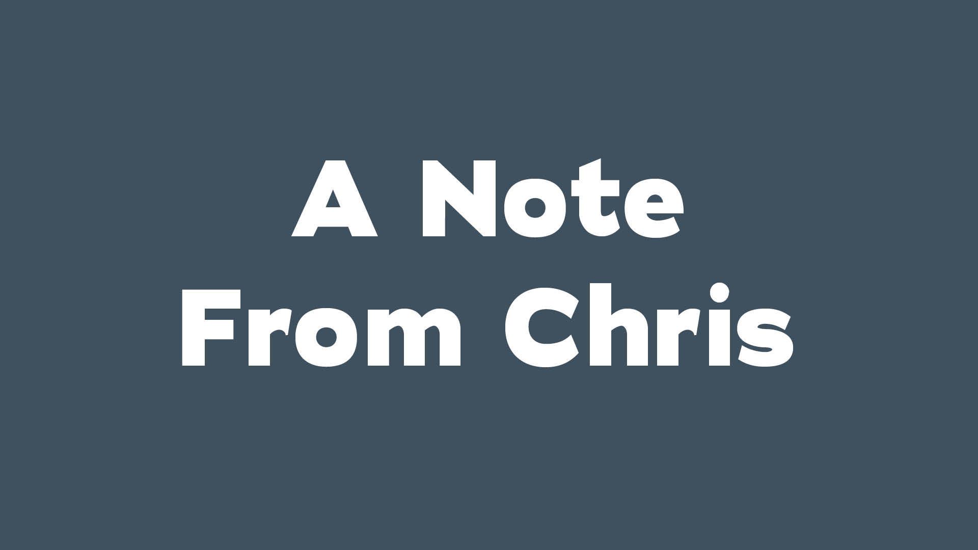 A Note From Chris - December 1, 2022 | Cornerstone Christian Church ...