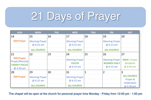 City Life Church - 21 Days of Prayer