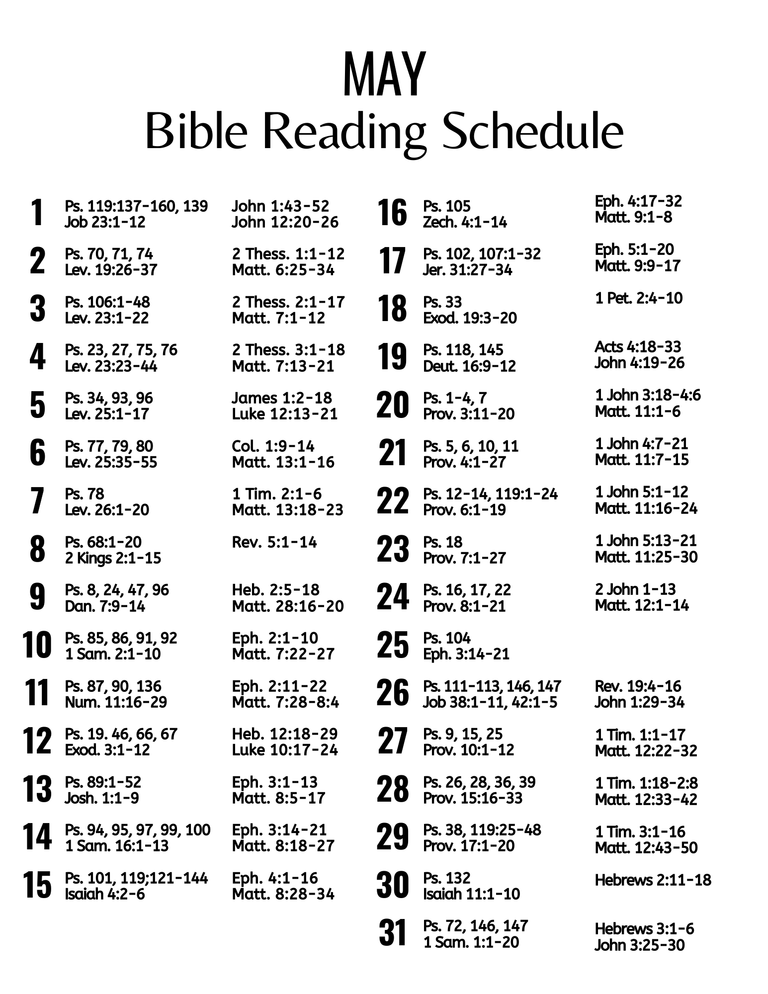 Monterey Church Virginia - Bible Reading Resources