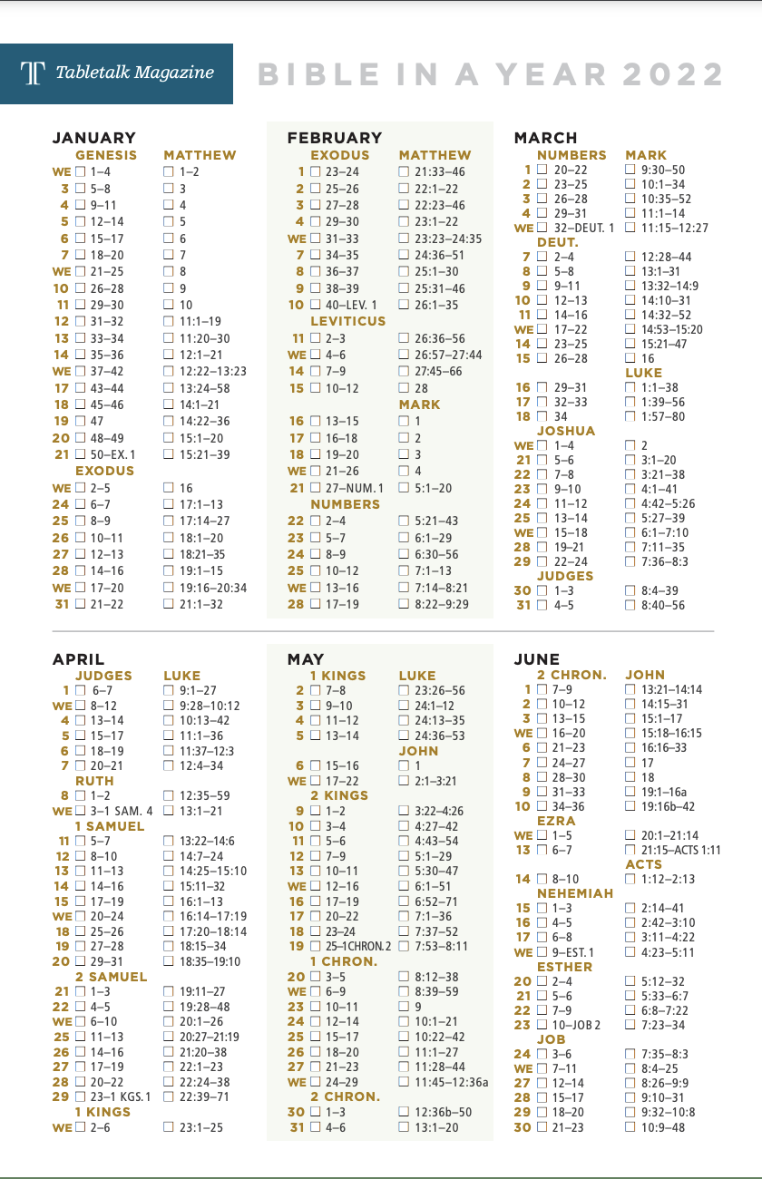 2022 Bible Reading Plan | Independent Presbyterian Church