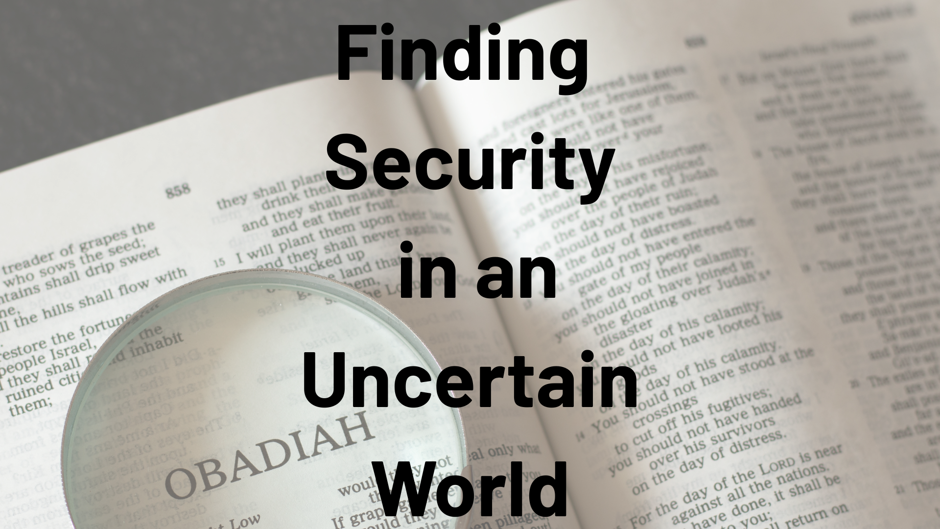 Lessons from Obadiah: Finding Security in an Uncertain World ...