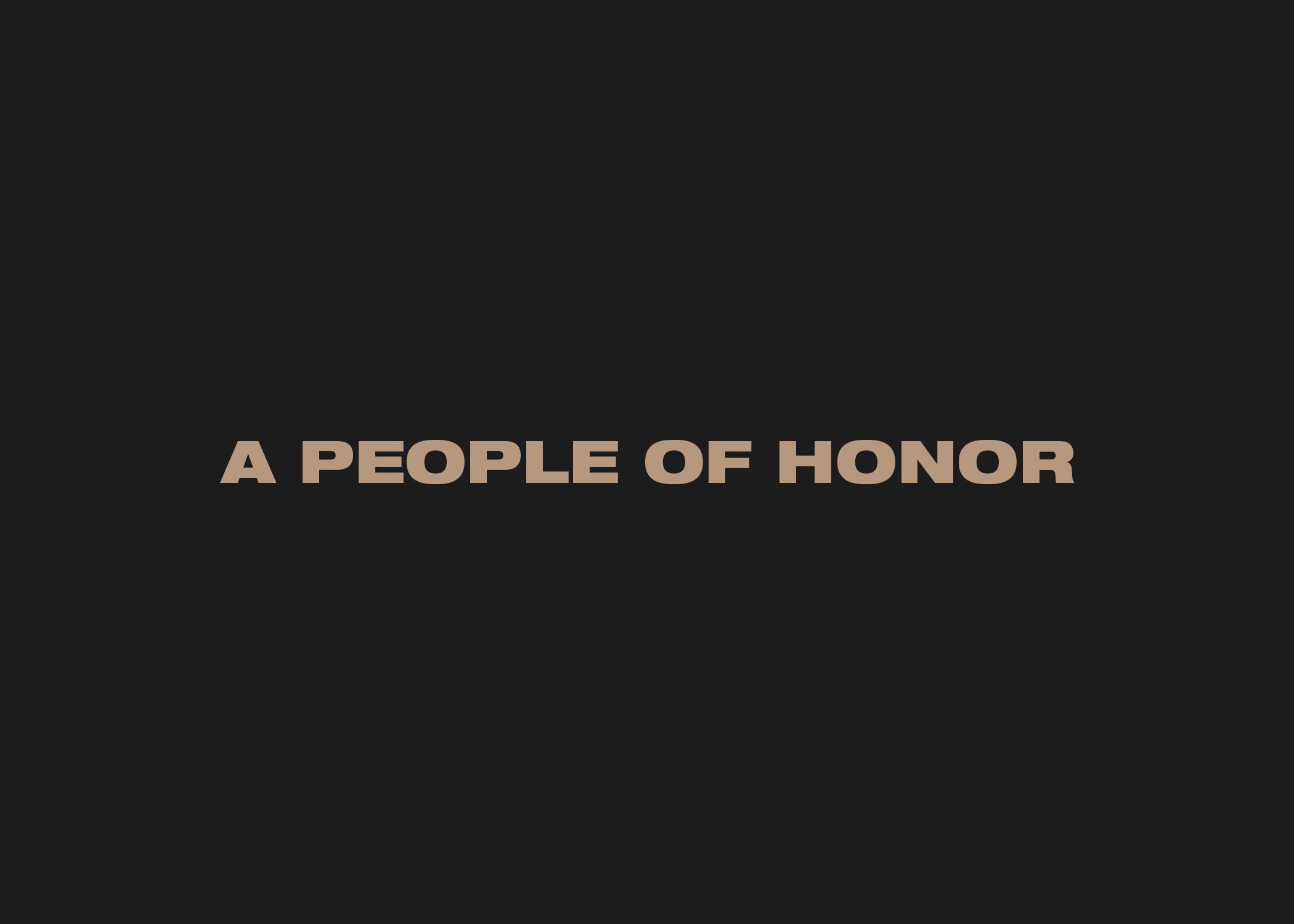 A People of Honor | Central Christian Church