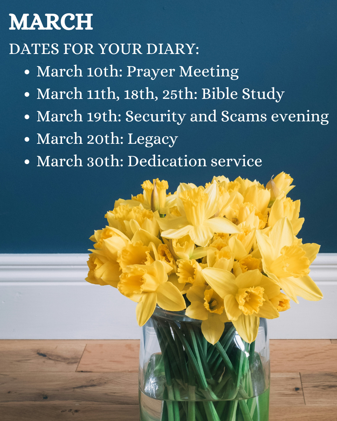Key dates for your March calendars | Christchurch Newport