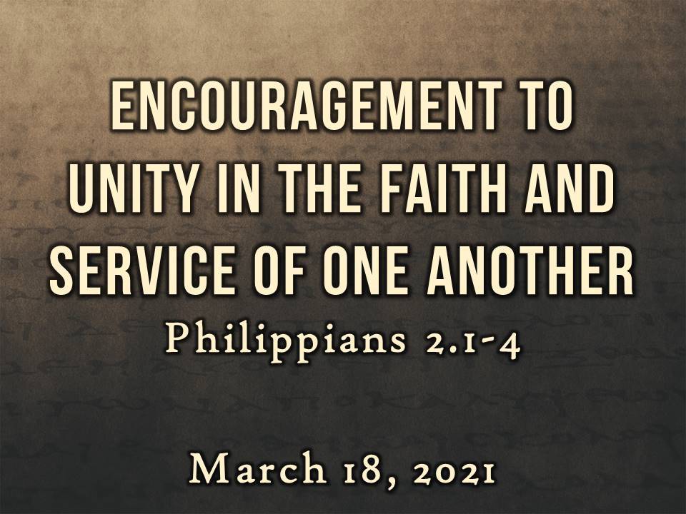 Encouragement to Unity in the Faith and Service of One Another | Bella ...