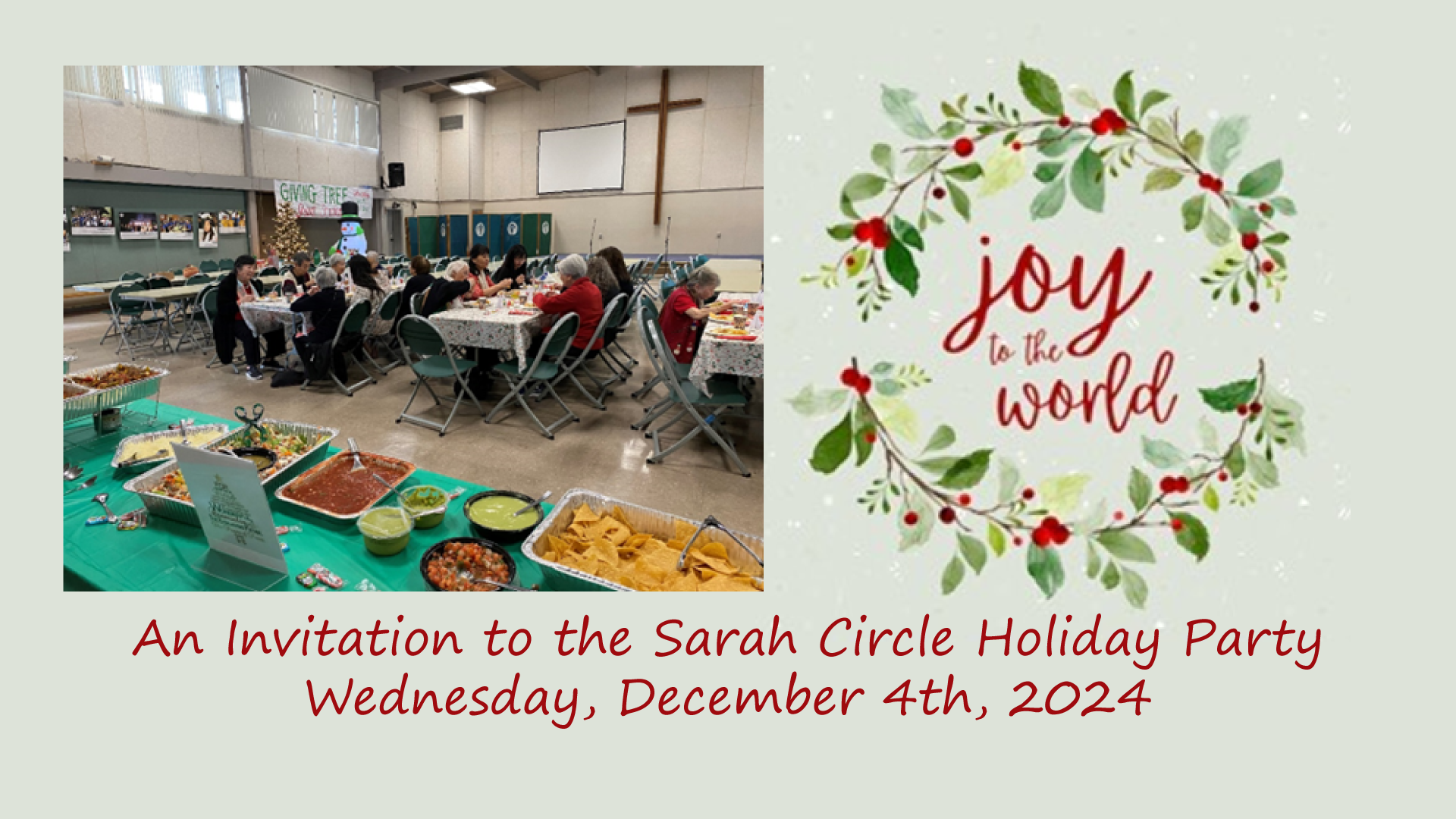 An Invitation to the Sarah Circle Holiday Party Wednesday, December 4th ...