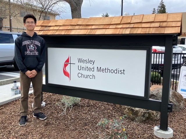 New, old church sign in the Garden | Wesley United Methodist Church - CA